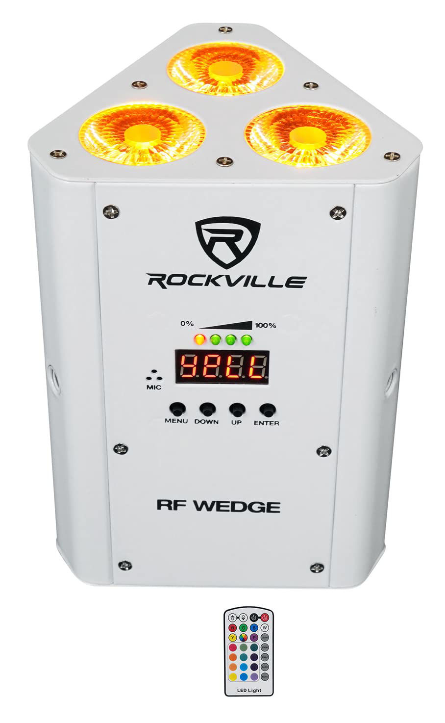 GetUSCart- Rockville RF Wedge White RGBWA+UV Battery Wireless DMX DJ ...