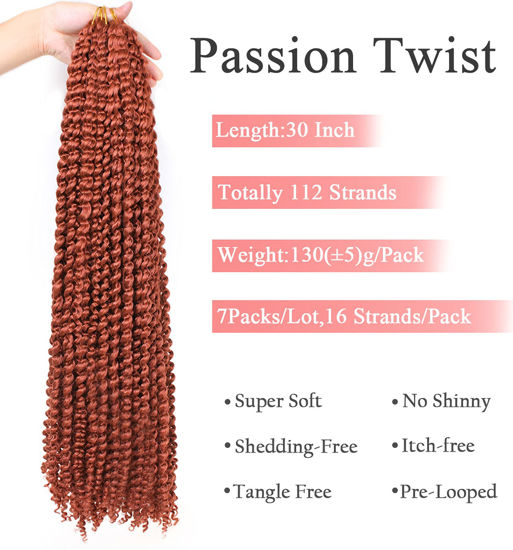GetUSCart- Leeven 7 Packs Copper Red Passion Twist Hair 30 Inch Water ...