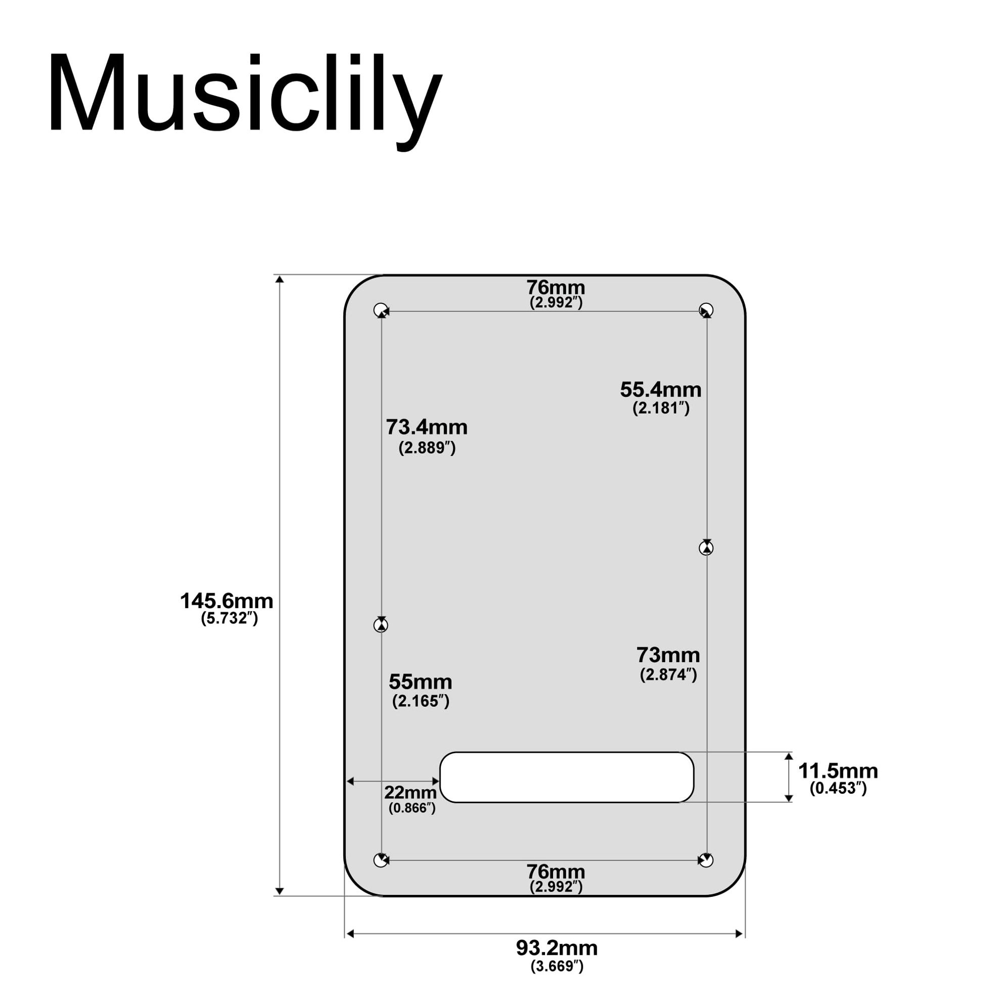 GetUSCart- Musiclily 6 Hole Strat Back Plate Tremolo Cavity Cover ...