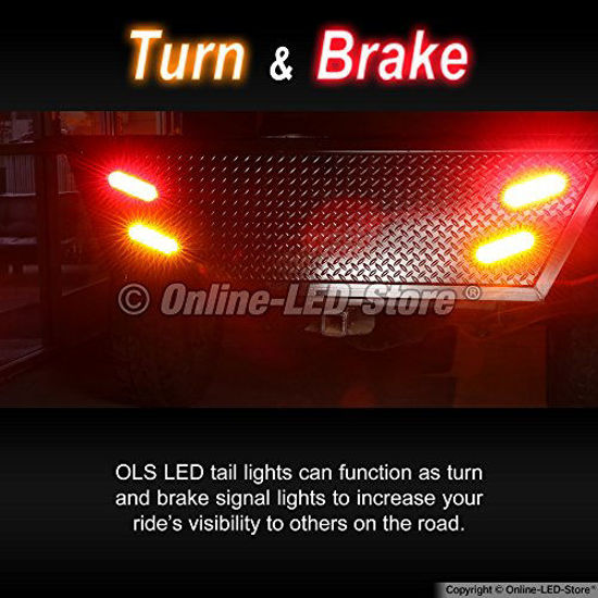GetUSCart- 2 Red + 2 Amber 6" Oval LED Trailer Tail Light Kit [DOT ...