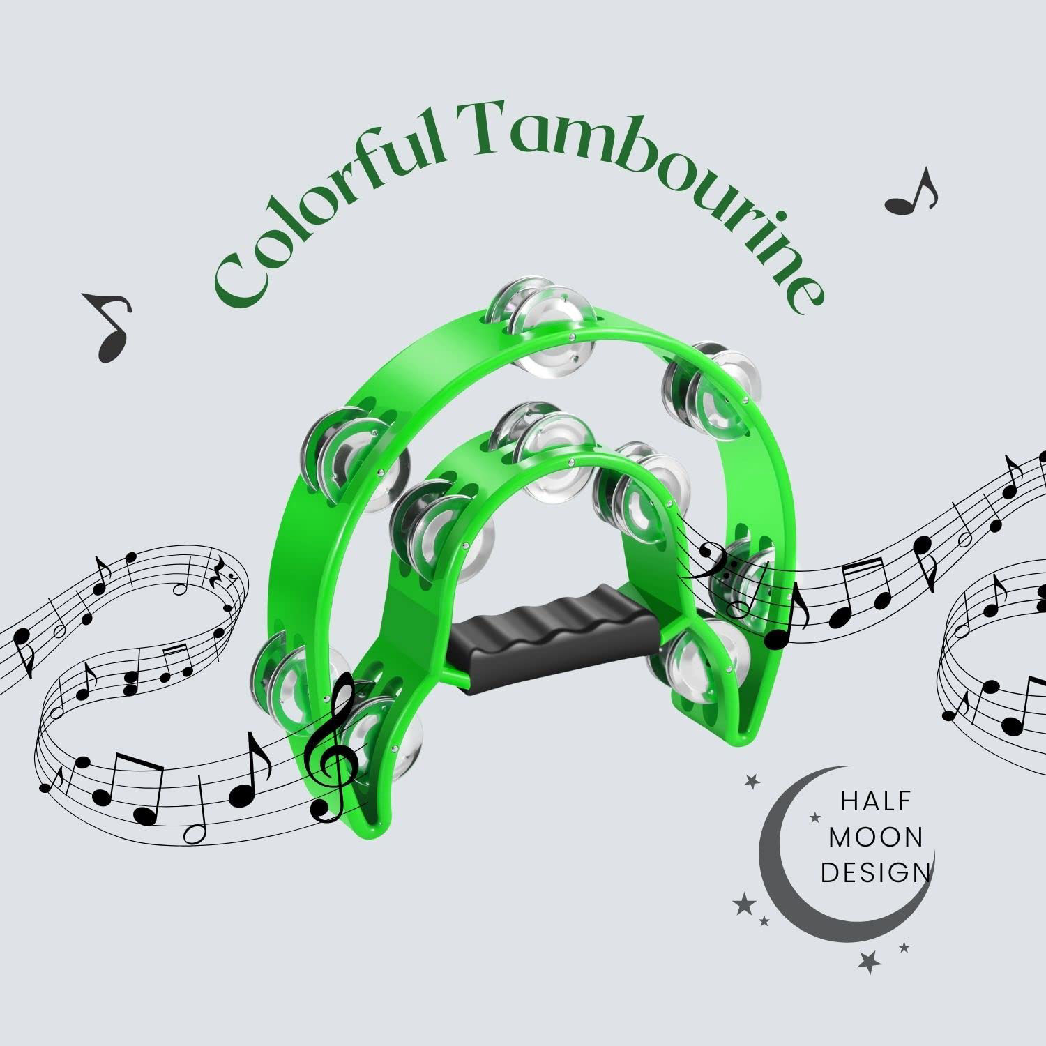 GetUSCart- Flexzion Tambourine Metal Half Moon Musical Instruments ...