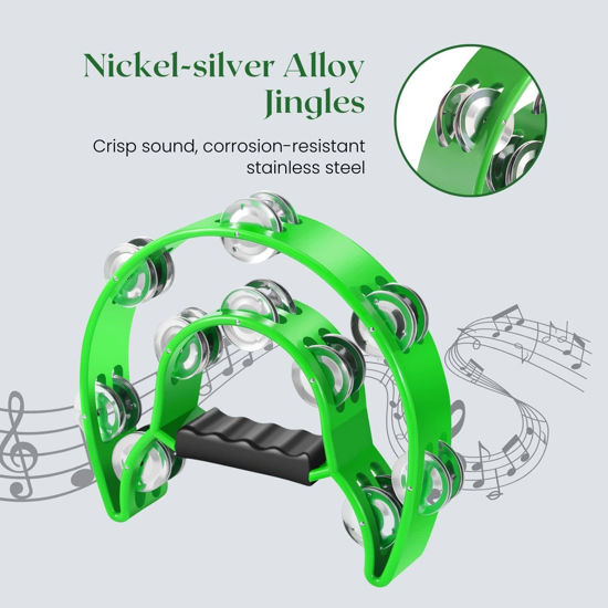 GetUSCart- Flexzion Tambourine Metal Half Moon Musical Instruments ...