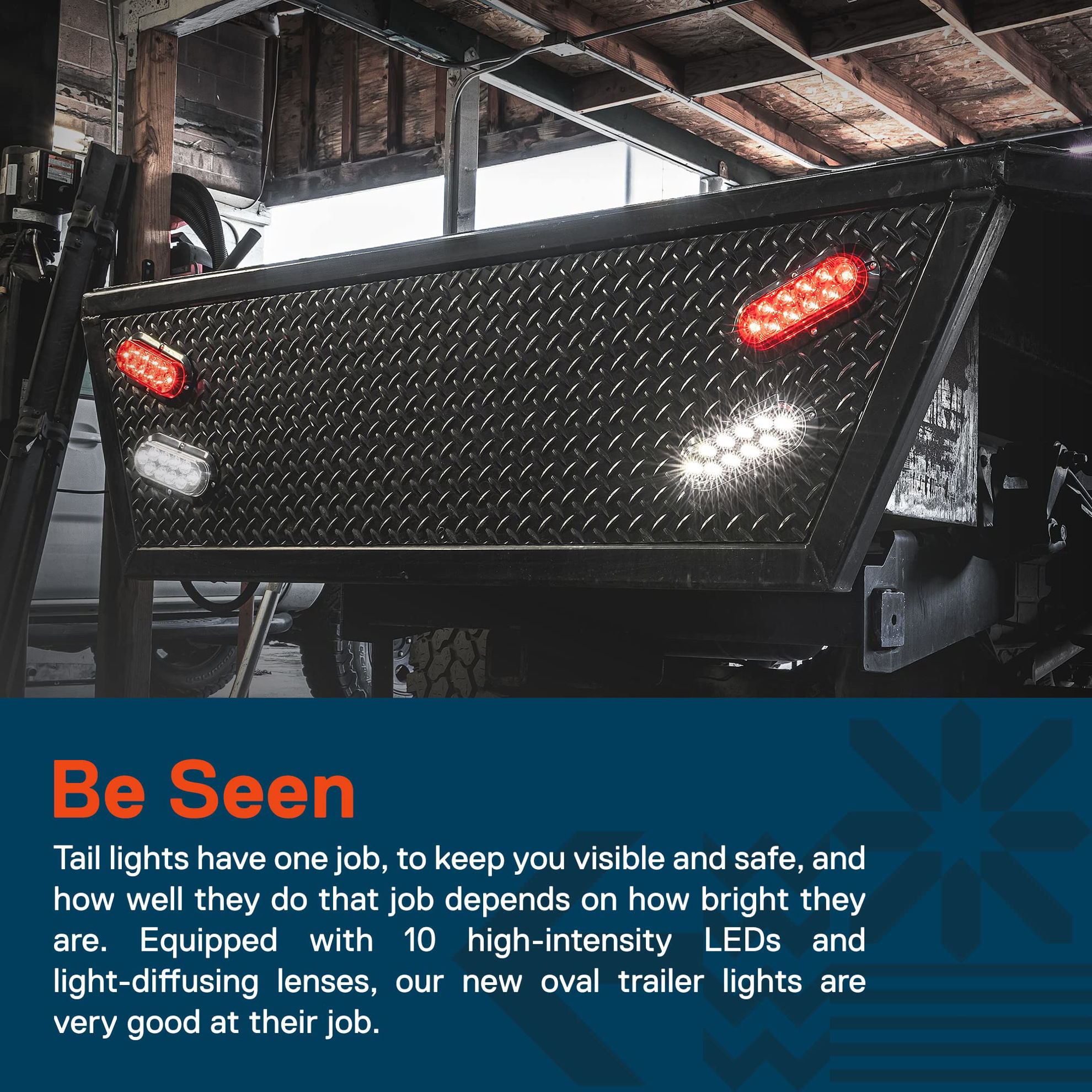 GetUSCart- 4pc 6 inch White Oval LED Reverse Trailer Tail Light Kit ...