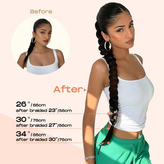 GetUSCart- SEIKEA Long Braided Ponytail Extension with Hair Tie ...