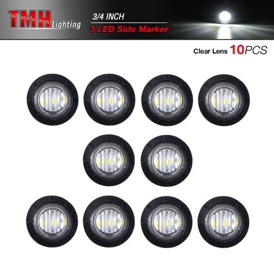 GetUSCart- TMH 10 Pcs 3/4 Inch Mount White LED Clearance Markers Bullet ...