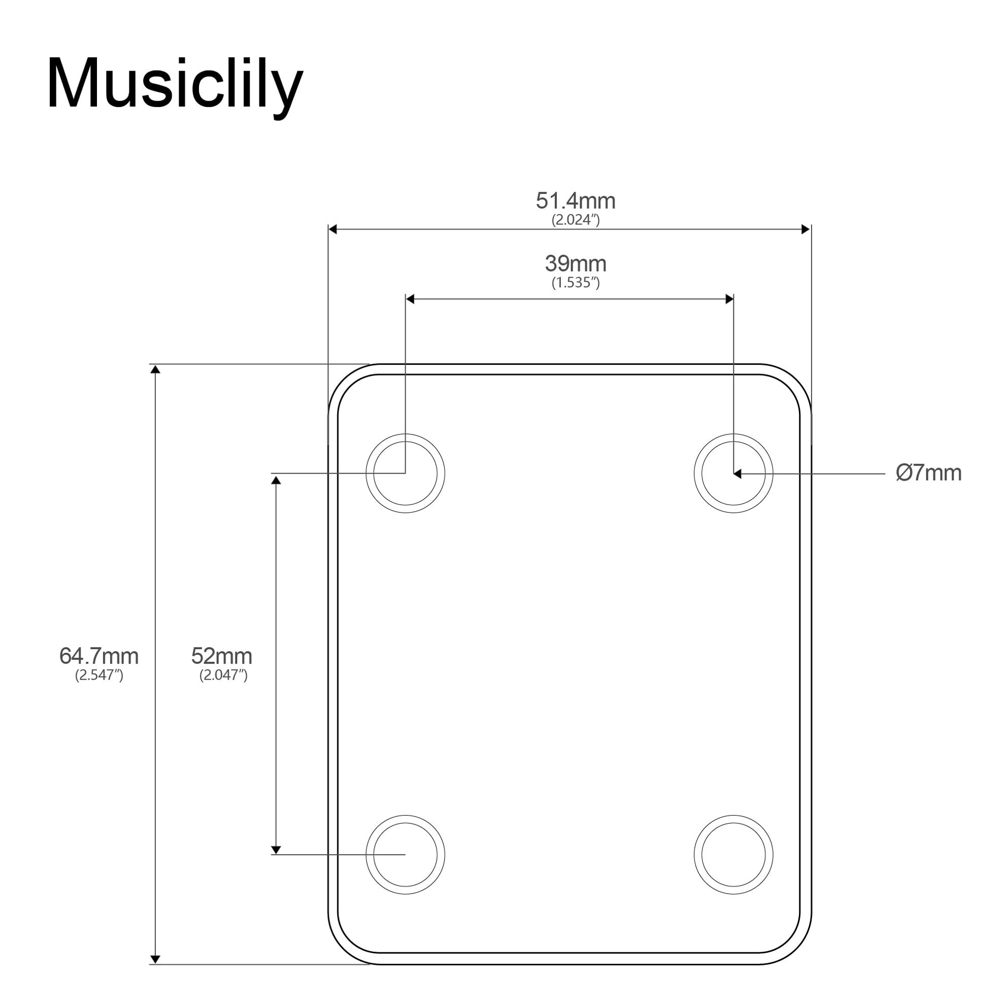 GetUSCart- Musiclily 4 Holes Metal Guitar Neck Plate for Fender Strat ...