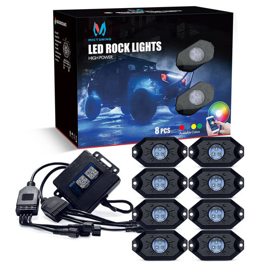 GetUSCart- MICTUNING 2nd-Gen RGB LED Rock Lights with Bluetooth ...