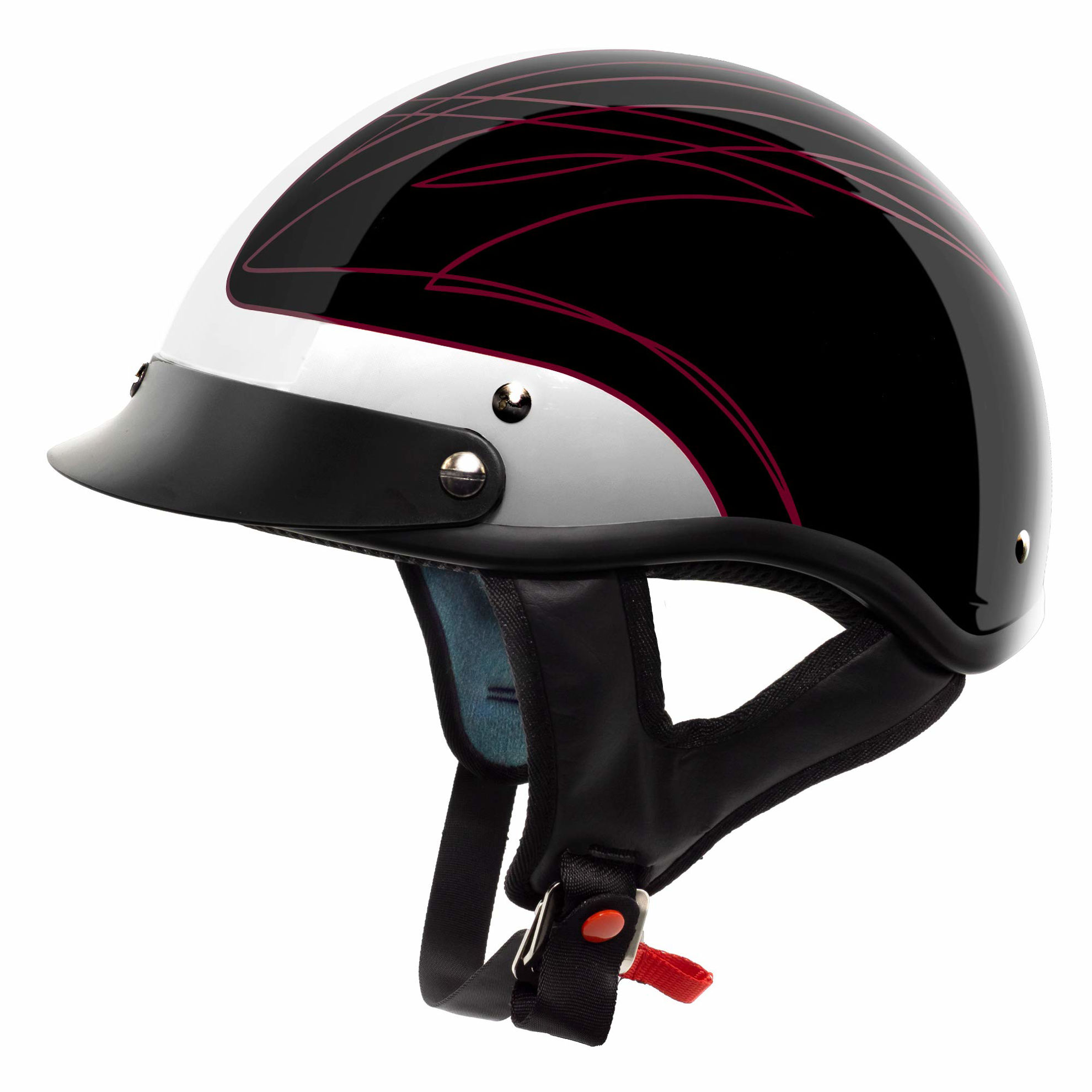 GetUSCart- VCAN Cruiser Solid Gloss Black Half Face Motorcycle Helmet ...