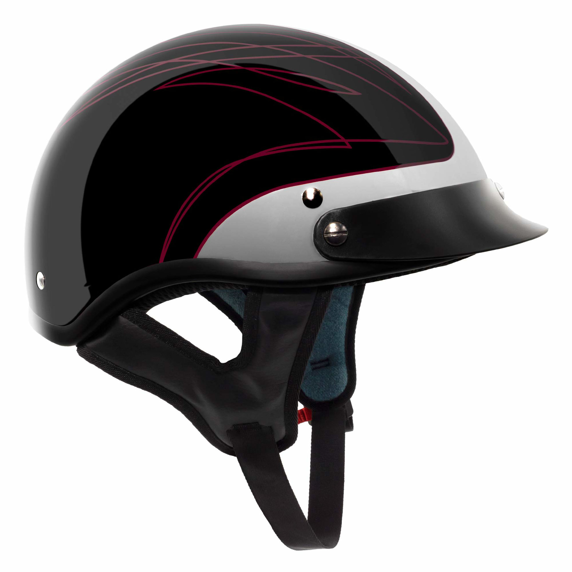 GetUSCart- VCAN Cruiser Solid Gloss Black Half Face Motorcycle Helmet ...