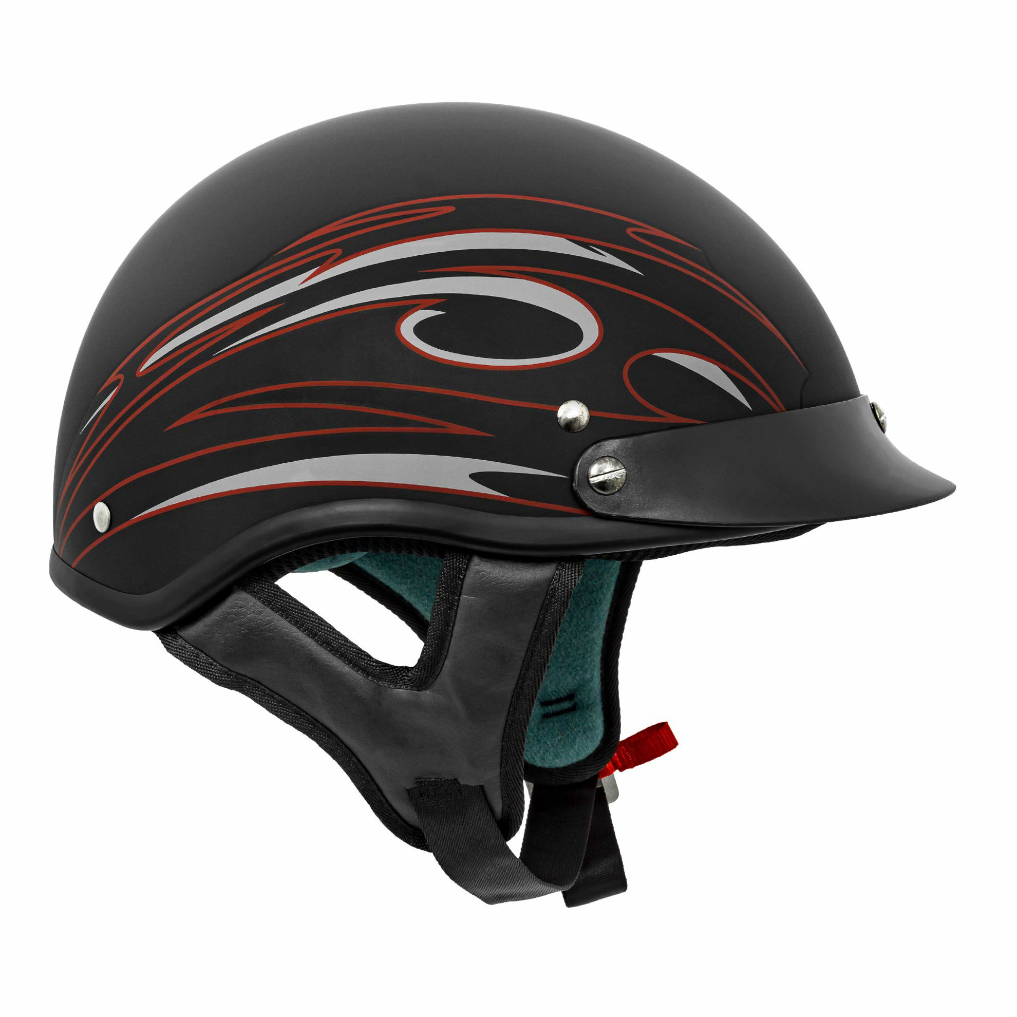 GetUSCart- VCAN Cruiser Solid Flat Black Half Face Motorcycle Helmet ...