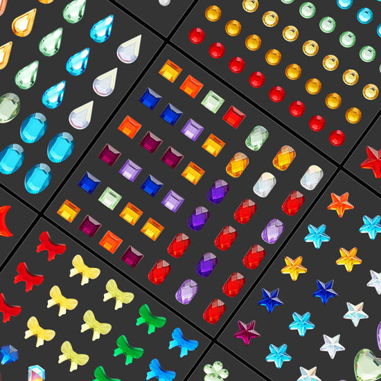 GetUSCart- 9 Sheets Eye Body Face Gems Jewels Rhinestone Stickers Self ...