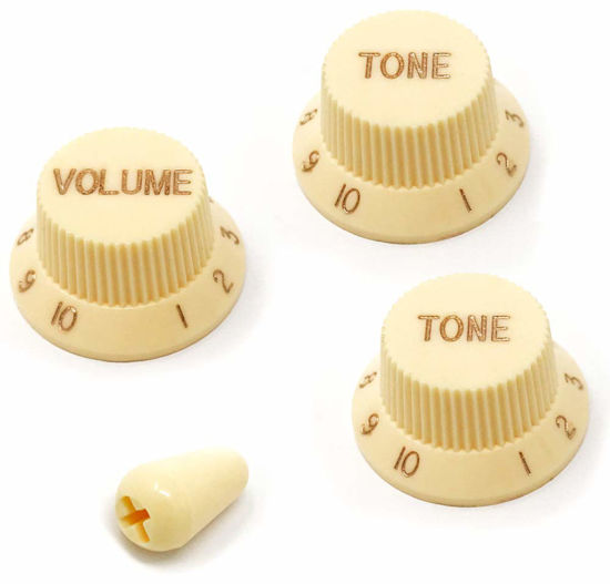 GetUSCart- Vintage Forge Cream Guitar Control Knobs (1 Volume, 2 Tone, 1 Switch Tip) for Fender ...