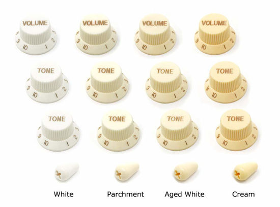 GetUSCart- Vintage Forge Cream Guitar Control Knobs (1 Volume, 2 Tone, 1 Switch Tip) for Fender ...