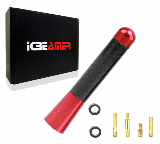 GetUSCart- ICBEAMER 3" 76 mm Carbon Fiber Polished Finish & Red ...