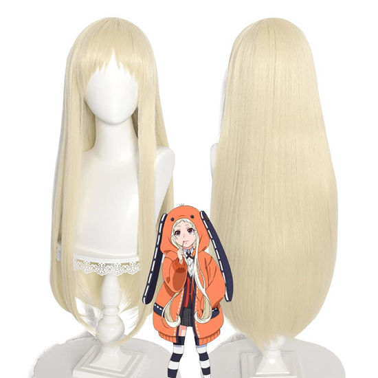 GetUSCart- Uniquebe Anime Wig Golden Long Straight Ririka Momobami ...