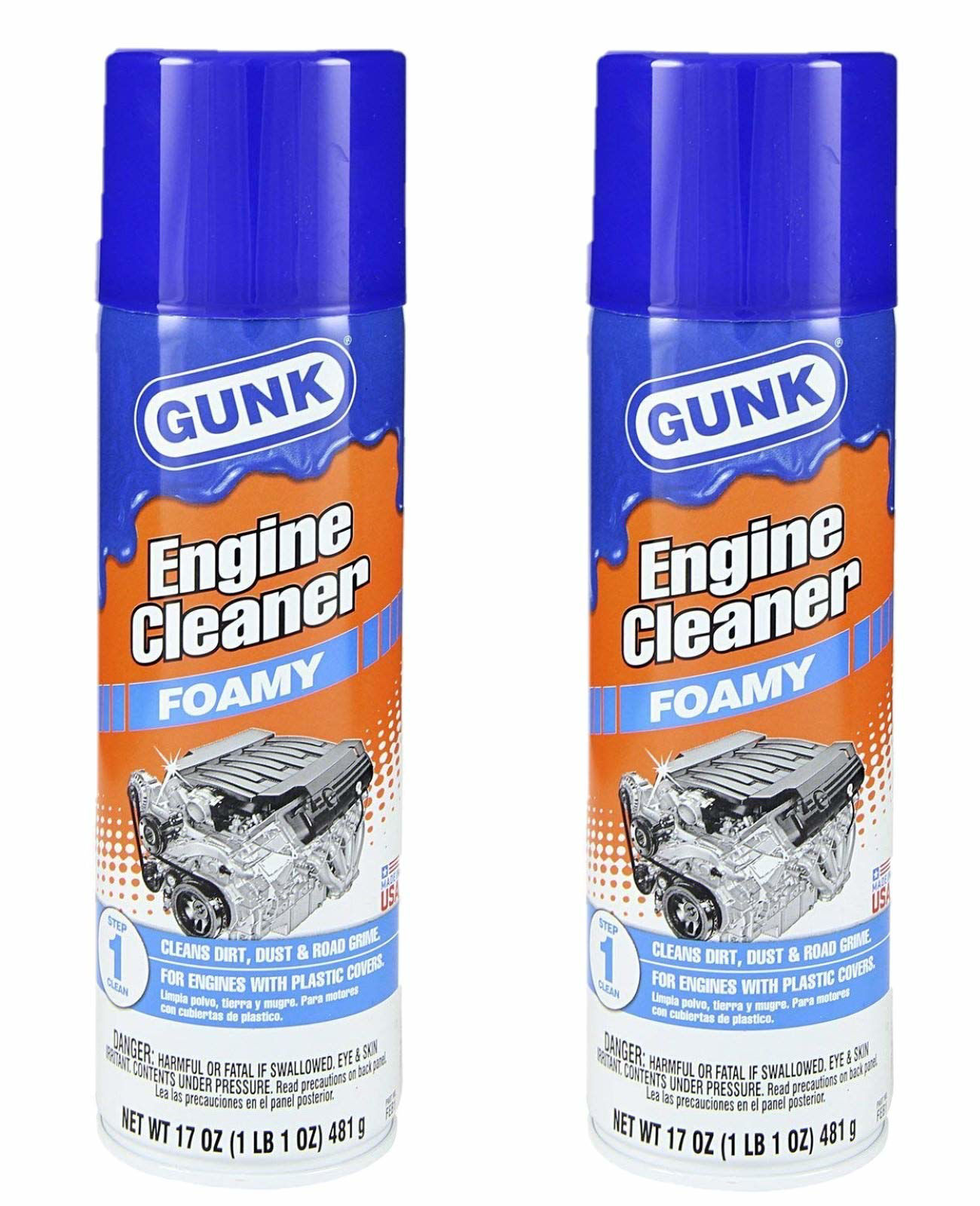 GetUSCart- Gunk FEB1 Foamy Engine Brite Engine Cleaner - 17oz. 2 Pack