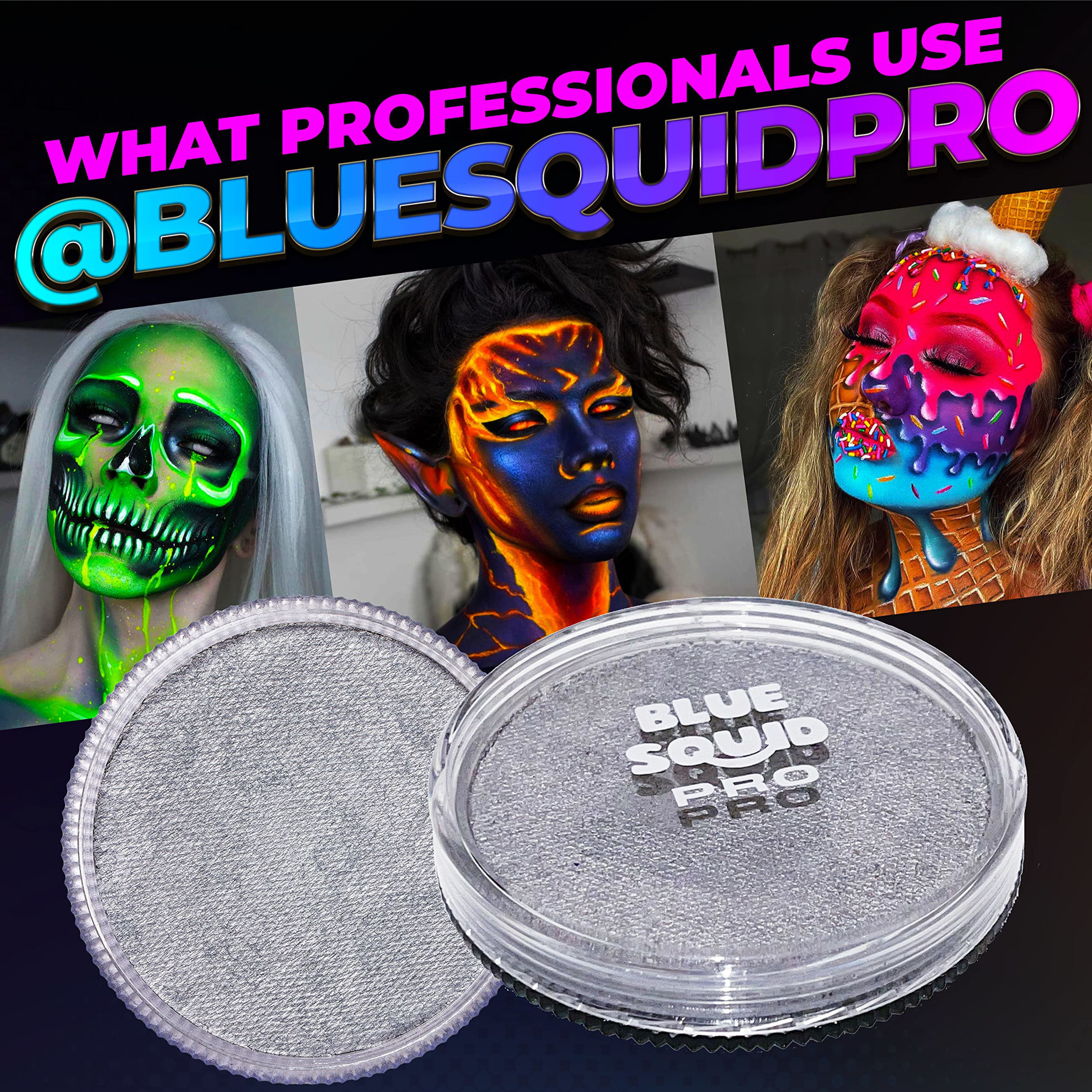 GetUSCart- Blue Squid PRO Face Paint - Metallic Silver (30gm), Superior ...