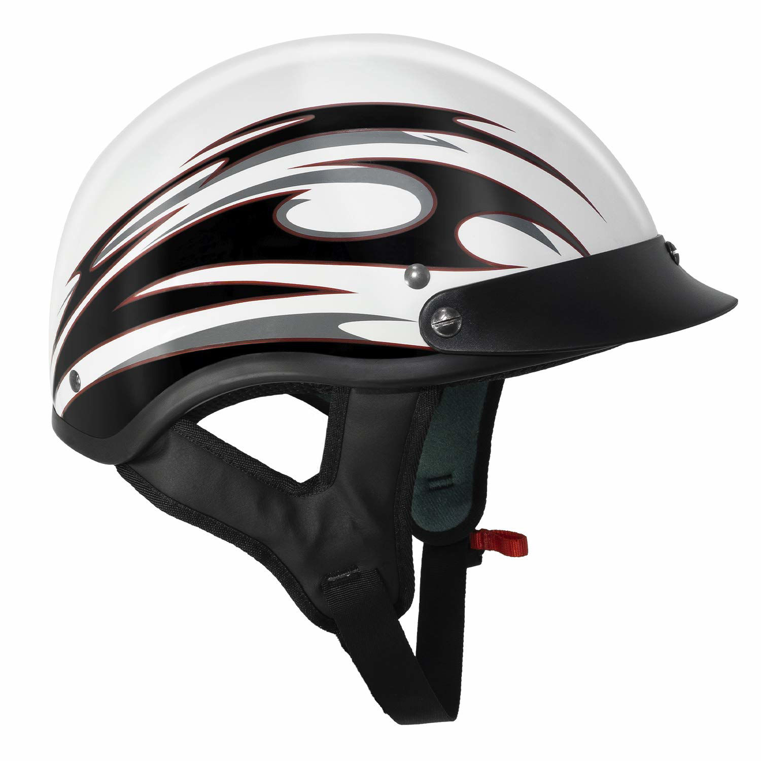 GetUSCart- VCAN Cruiser Flat White Motorcycle Half Helmet (Blade, Medium)