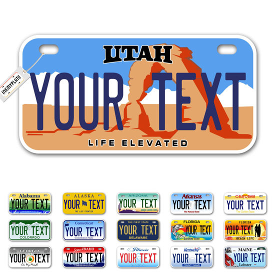 GetUSCart- InkMyPlate Personalized Utah Small License Plate | Bike 6x3 ...