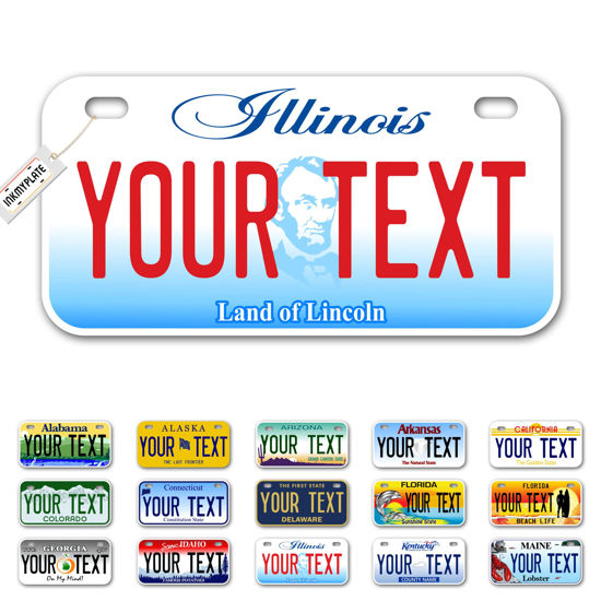 GetUSCart- InkMyPlate Personalized Illinois Small License Plate | Bike ...