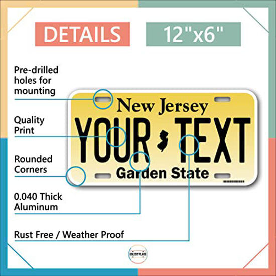 GetUSCart- InkMyPlate Personalized New Jersey Car License Plate ...