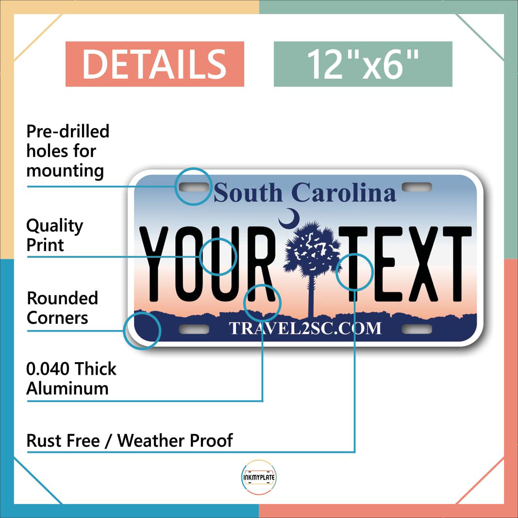 GetUSCart- InkMyPlate Personalized South Carolina Moon Car License ...
