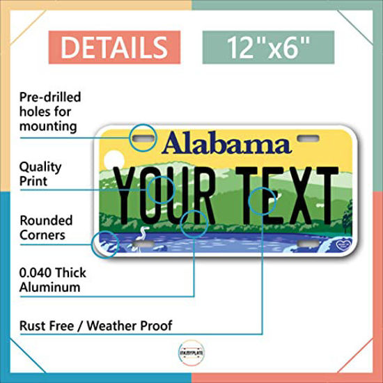 GetUSCart- InkMyPlate Personalized Alabama Car License Plate | Choose ...