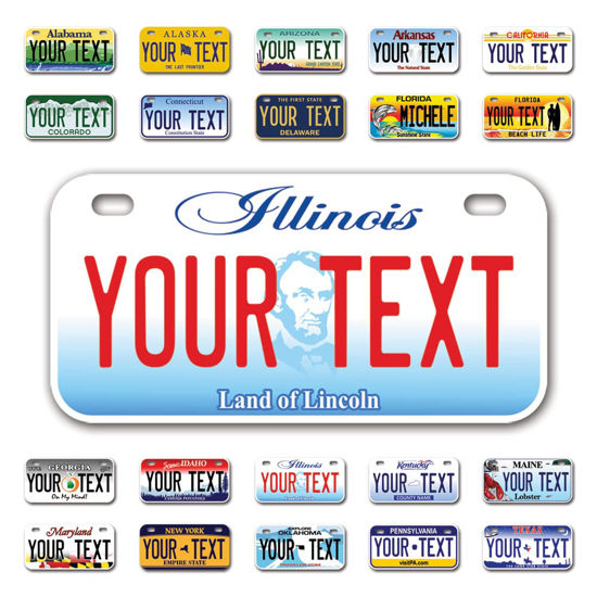 GetUSCart- InkMyPlate Personalized Illinois Mini License Plate | Choose ...