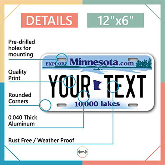 GetUSCart- InkMyPlate Personalized Minnesota Car License Plate | Choose ...
