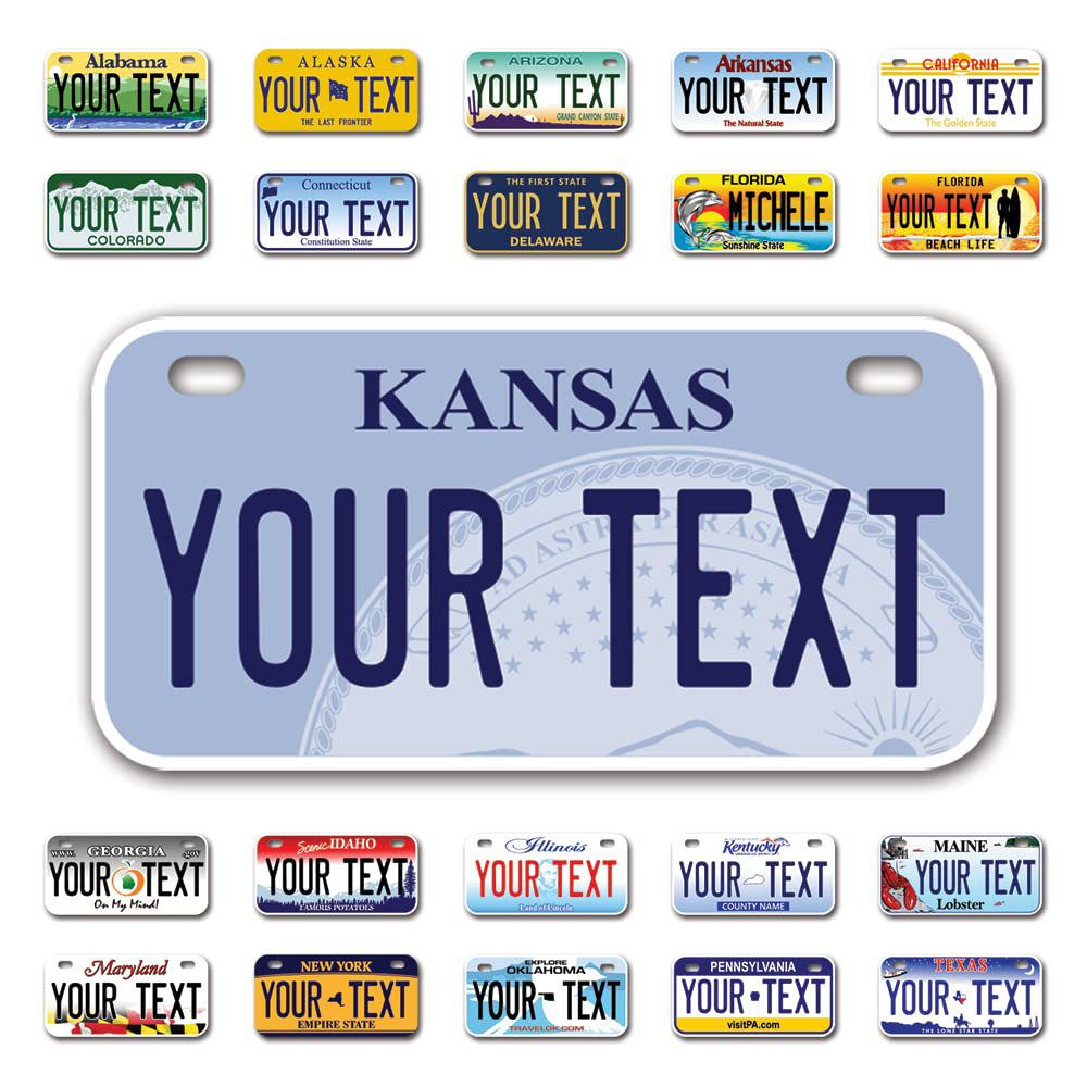 GetUSCart- InkMyPlate Personalized Kansas Mini License Plate | Choose ...
