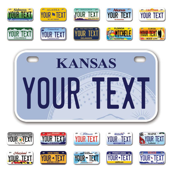 GetUSCart- InkMyPlate Personalized Kansas Mini License Plate | Choose ...