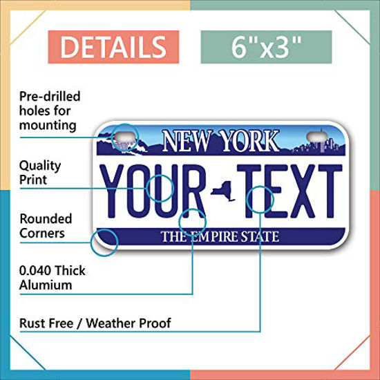 GetUSCart- InkMyPlate Personalized New York Empire Mini License Plate ...