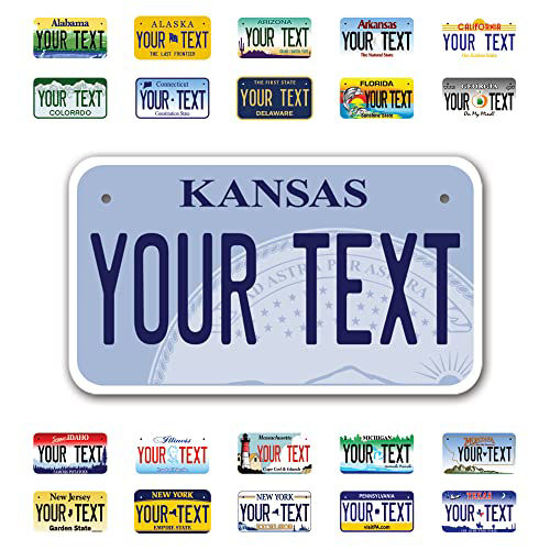 GetUSCart- InkMyPlate Personalized Kansas Mini License Plate | Choose ...