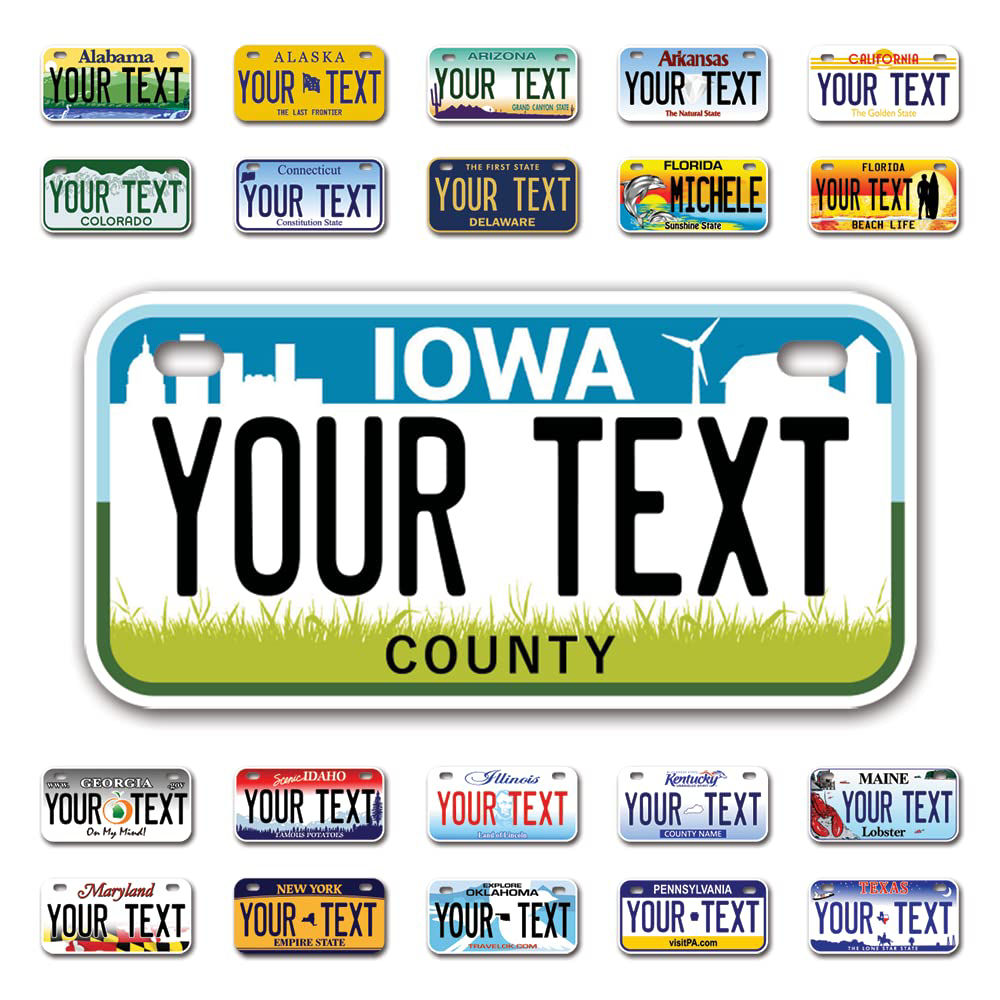 GetUSCart- InkMyPlate Personalized Iowa Mini License Plate | Choose ...