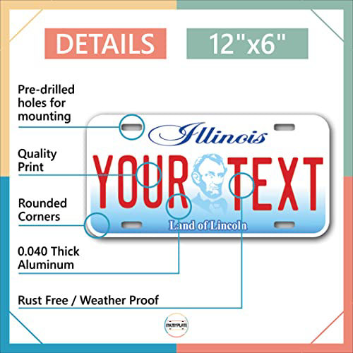 GetUSCart- InkMyPlate Personalized Illinois Car License Plate | Choose ...