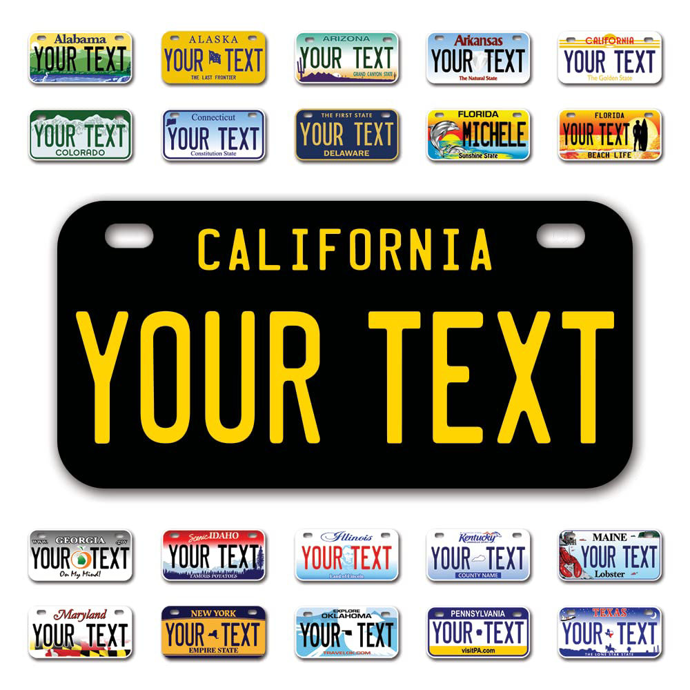 GetUSCart- InkMyPlate Personalized California Black Mini License Plate ...