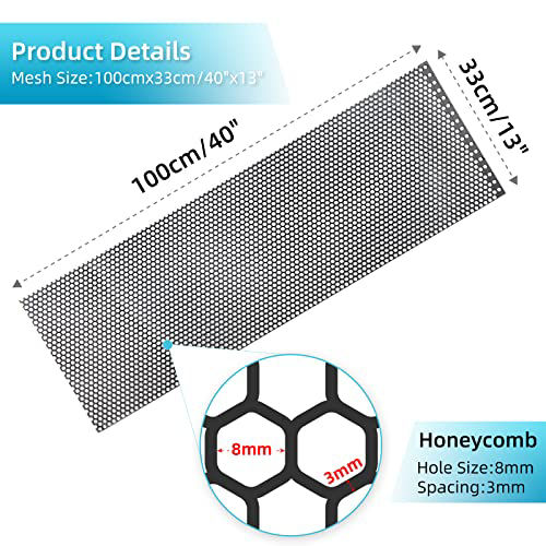 GetUSCart- AggAuto Universal 40"x13" Car Grill Mesh - Aluminum Alloy ...