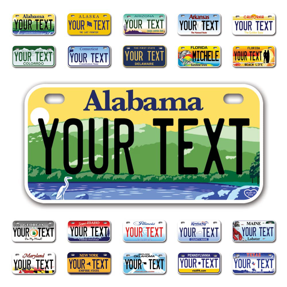 GetUSCart- InkMyPlate Personalized Alabama Mini License Plate | Choose ...