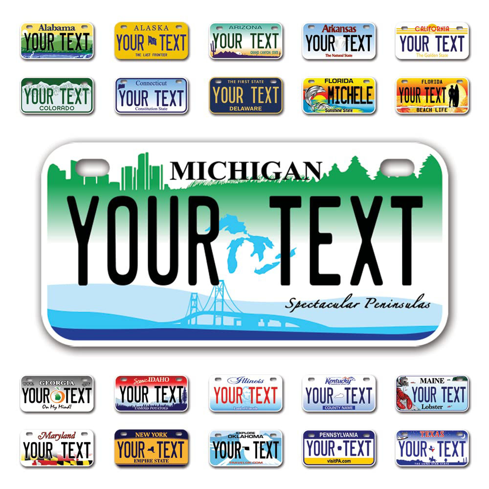 GetUSCart- InkMyPlate Personalized Michigan Mini License Plate | Choose ...