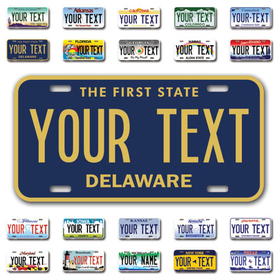 GetUSCart- InkMyPlate Personalized Delaware Car License Plate | Choose ...