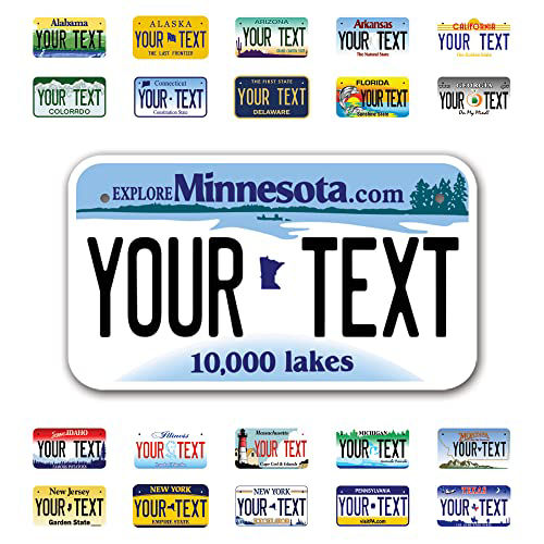 GetUSCart- InkMyPlate Personalized Minnesota Mini License Plate ...