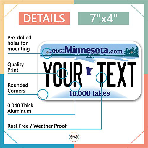 GetUSCart- InkMyPlate Personalized Minnesota Mini License Plate ...