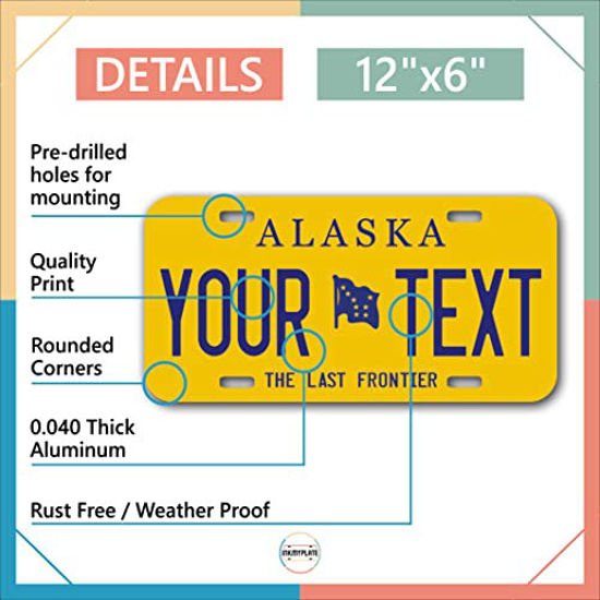 GetUSCart- InkMyPlate Personalized Alaska Car License Plate | Choose ...