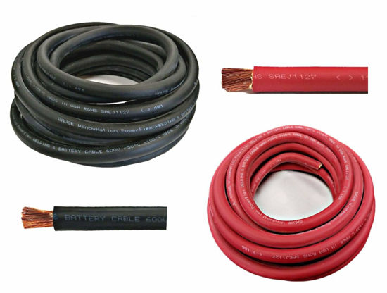 GetUSCart- WNI 2 Gauge 50 Feet Black 50 Feet Red 2 AWG Ultra Flexible ...