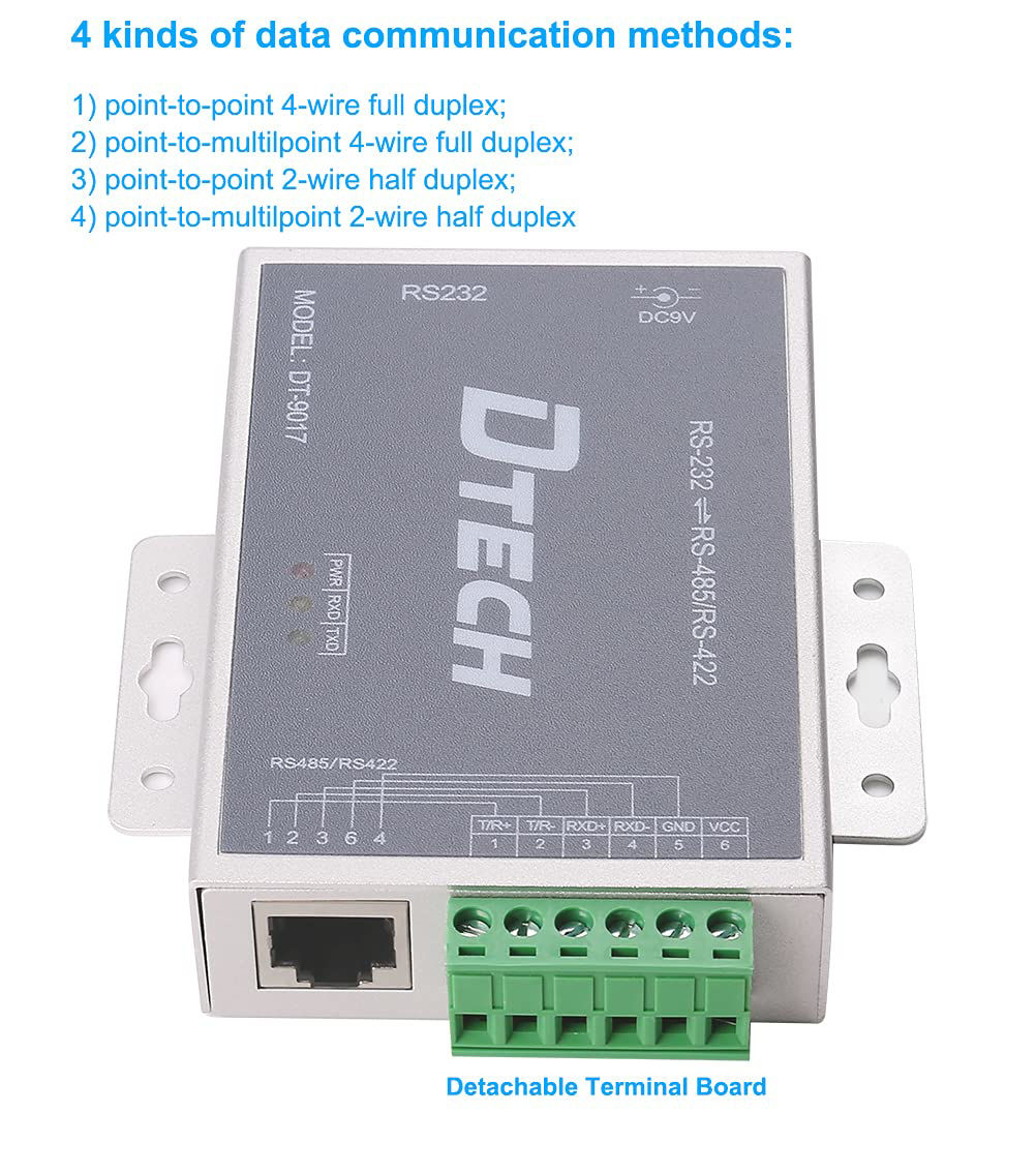 GetUSCart- DTECH Bi-Directional Active RS232 to RS485 RS422 Serial Converter with Surge ...