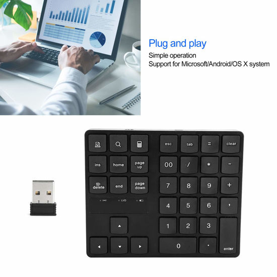 GetUSCart- Wireless Numeric Keypad 35 Keys with 2.4G Receiver for ...