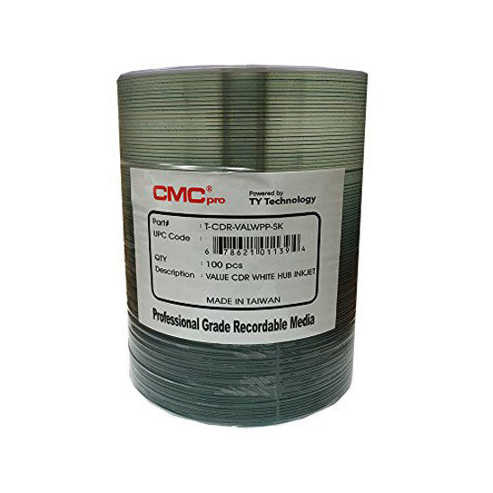 GetUSCart- CMC Pro -Powered by TY 48X CD-R, White Inkjet Hub Printable ...