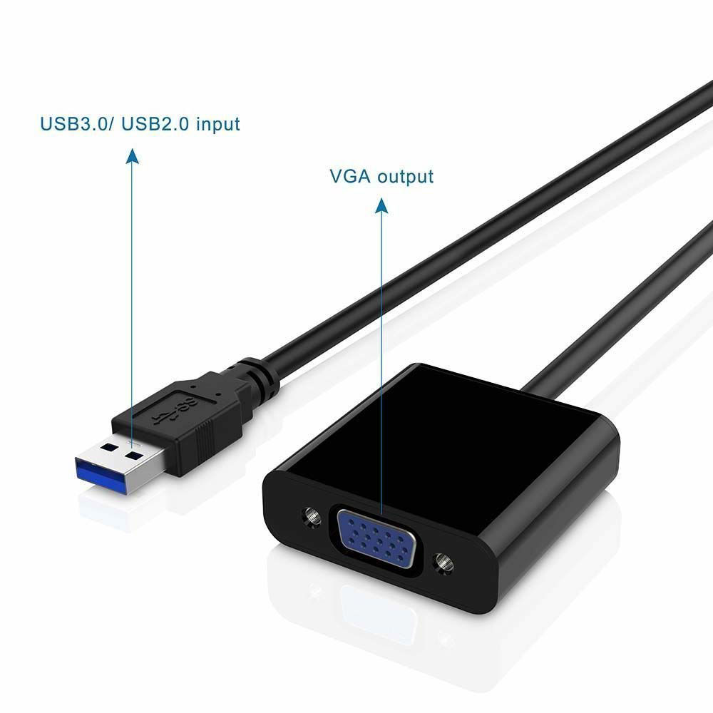 GetUSCart- USB to VGA Adapter, 1080P USB 3.0 to VGA Video Graphic Card ...