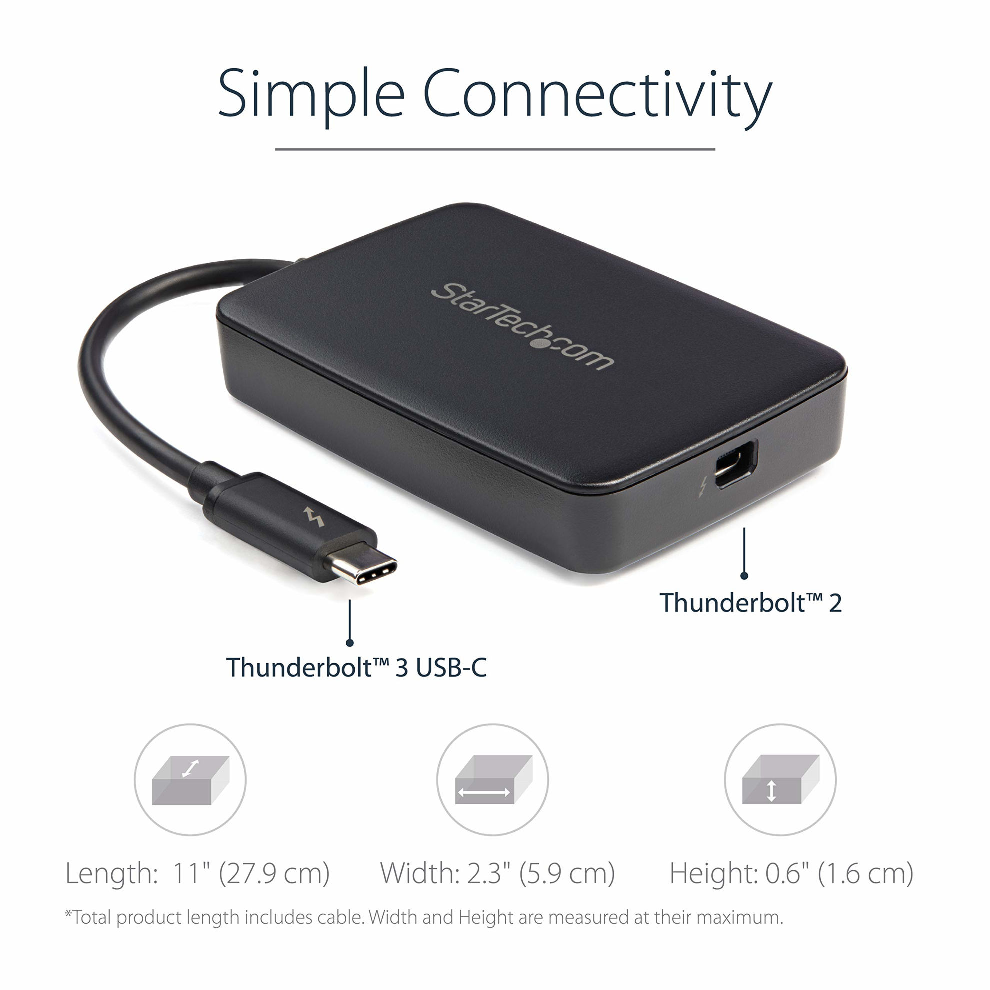 GetUSCart- StarTech.com Thunderbolt 3 to Thunderbolt 2 Adapter - TB3 ...