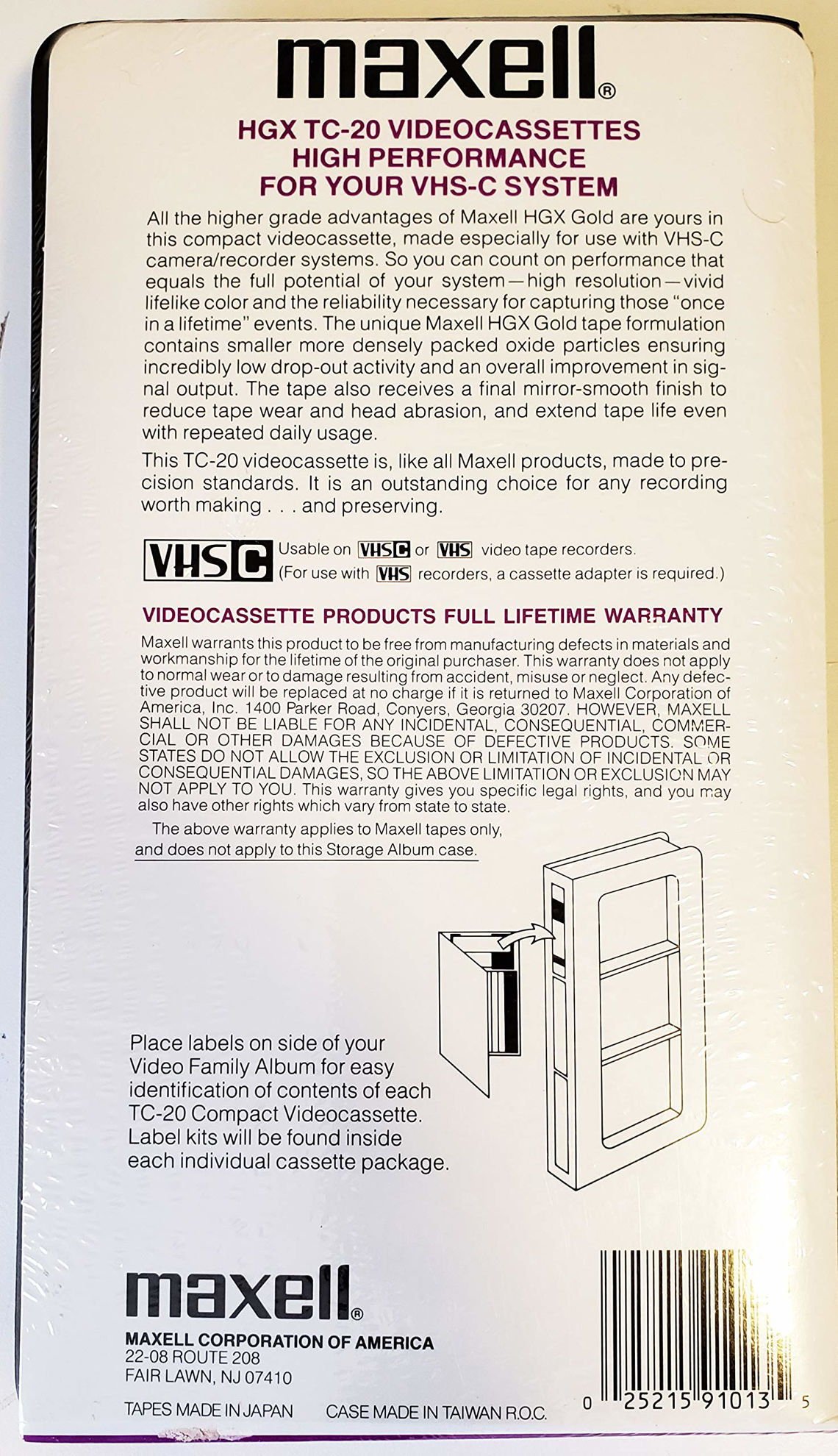 GetUSCart- Maxell VHS-C 3 Pack HGX-Gold TC-20's